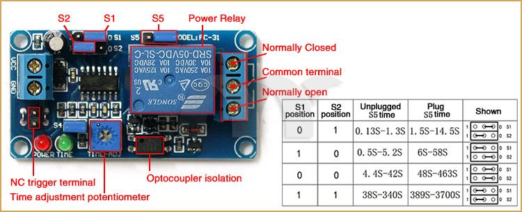 5v Power Off Delay Relay Module Delay Circuit Module Output Brand New Ebay 