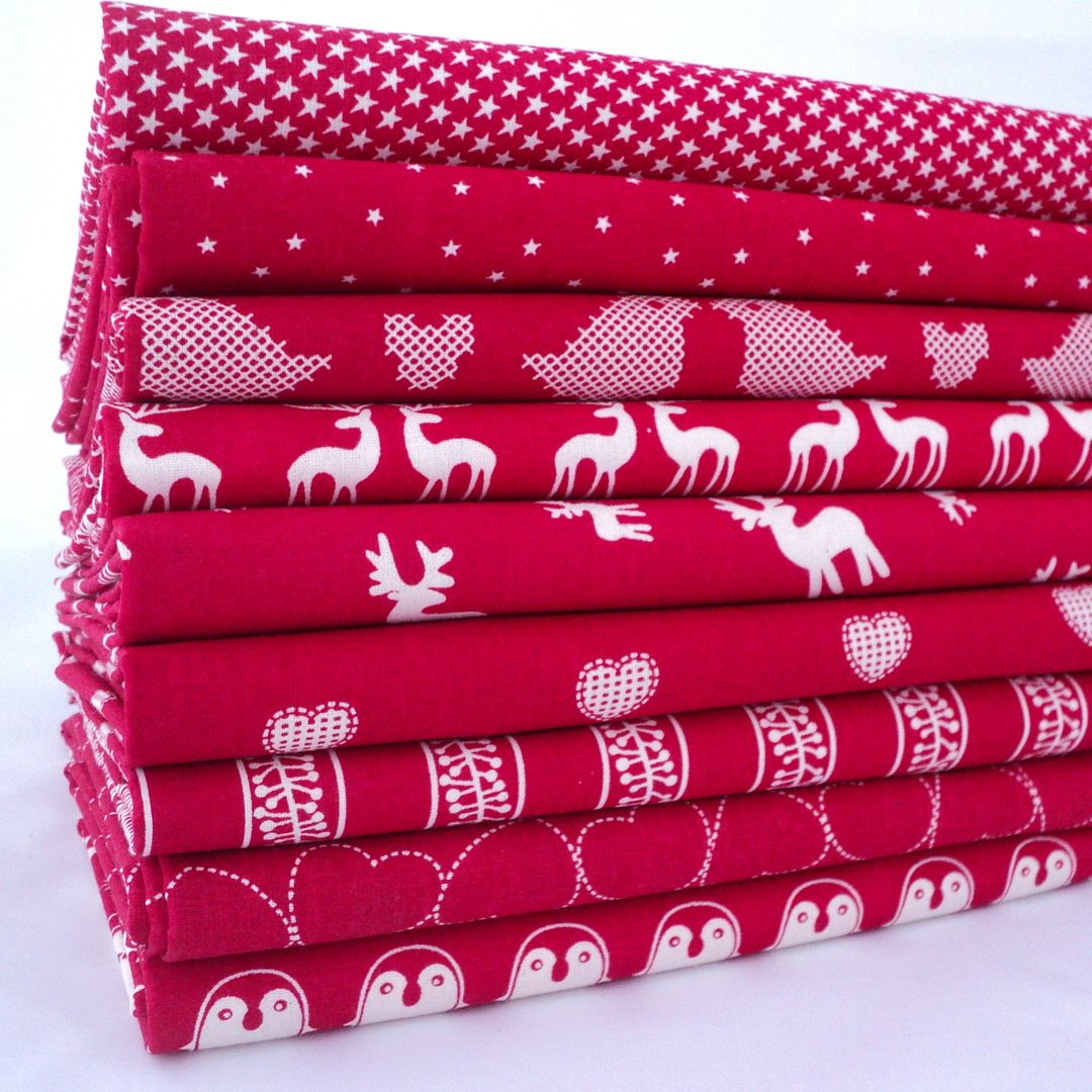 Christmas Fabric Bundles 100 Cotton Scandi Nordic Retro Bundle Fat